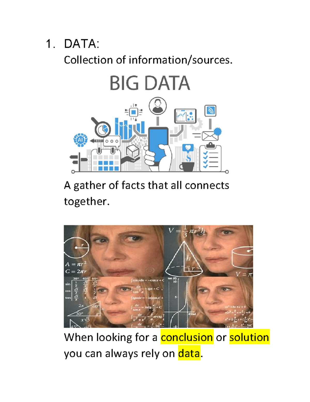 Chpter 1 Vocab STAT 219 - 1. DATA: Collection of information/sources. A ...