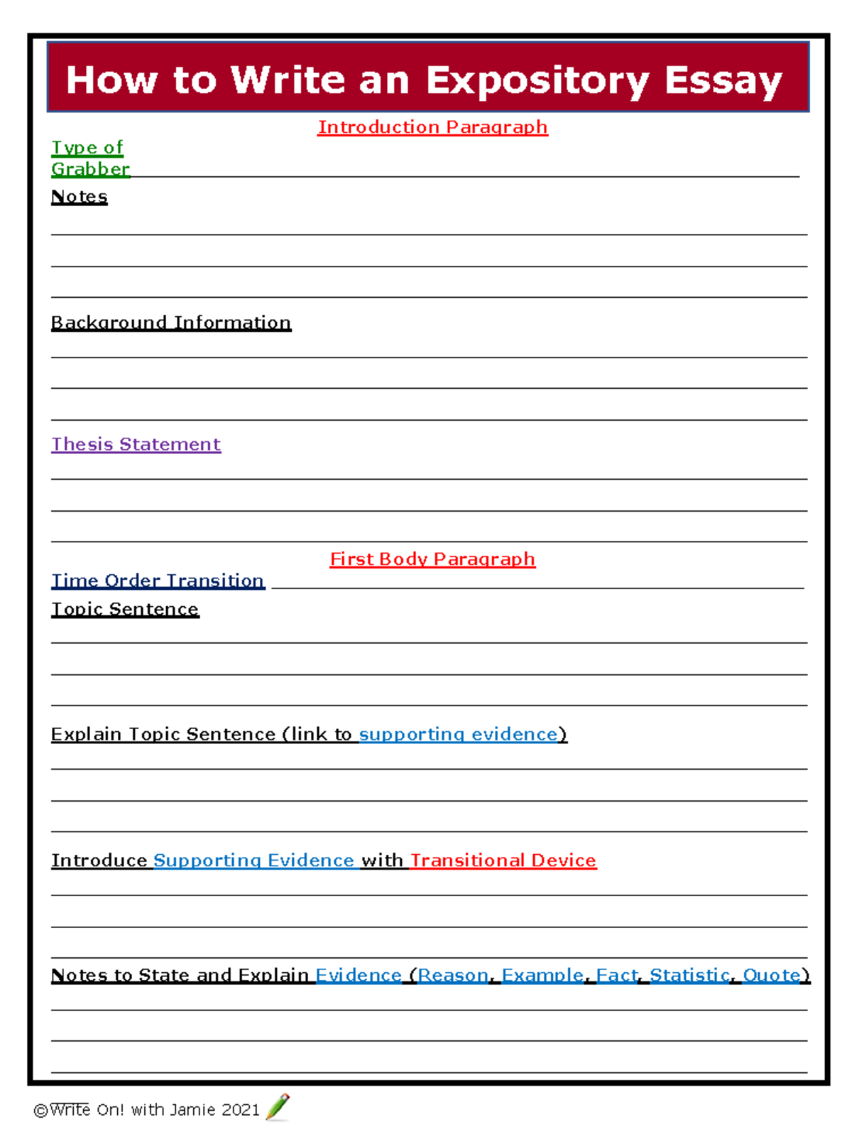 Kami Export - English Expository Outline - Brainstorm Ideas ...