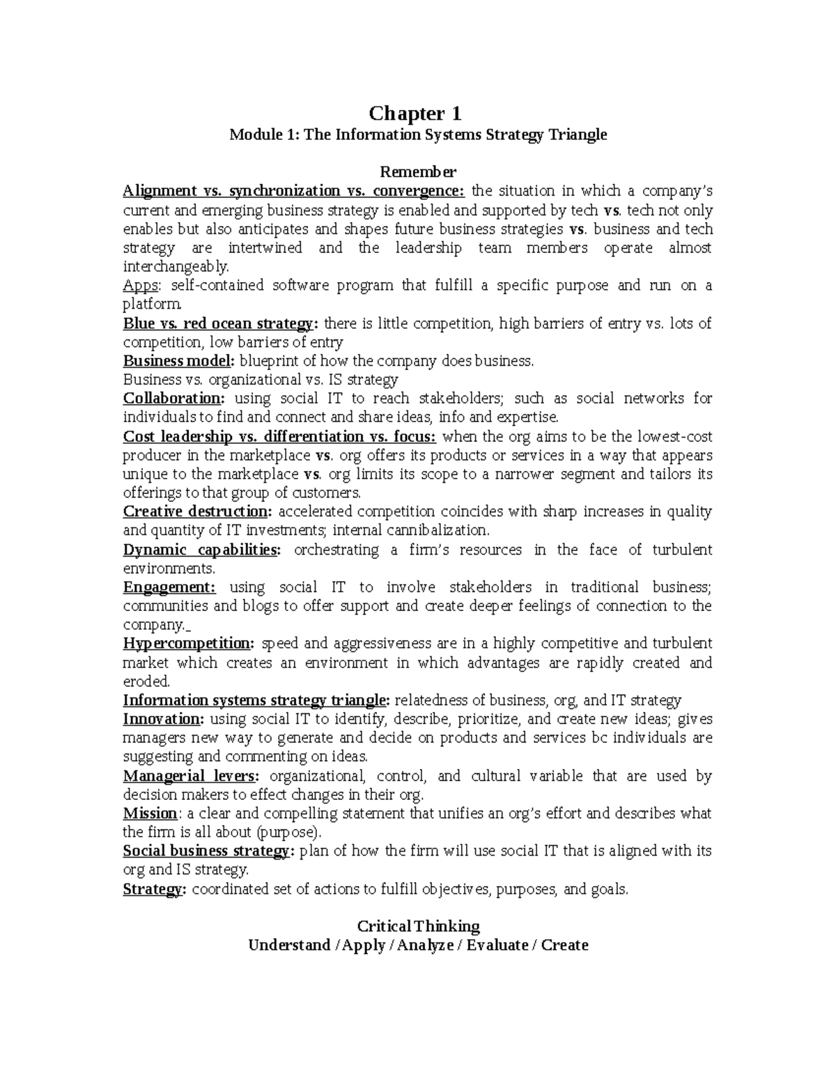 Critical Issues Ch 1 Strategy Triangle 2020 - Chapter 1 Module 1: The ...
