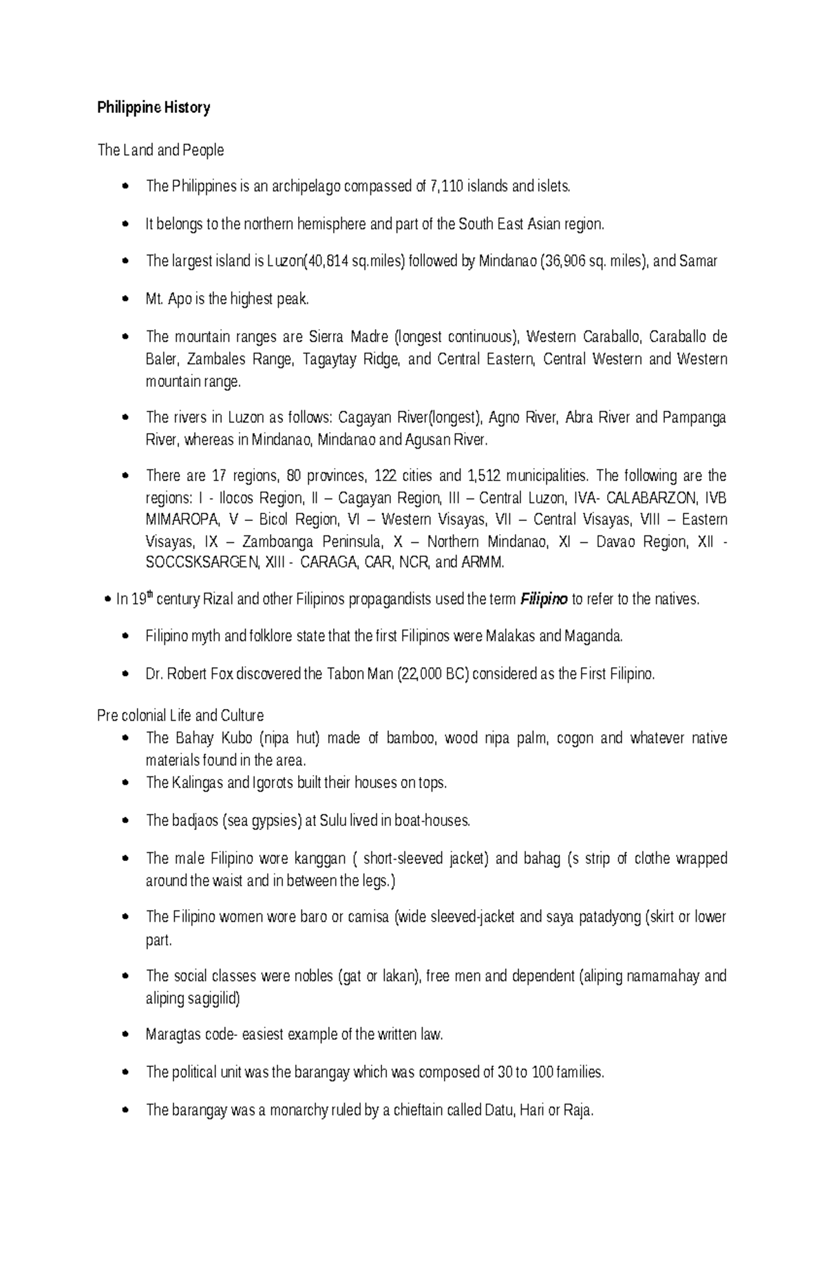 Philippine- History - Helppp - Philippine History The Land and People ...