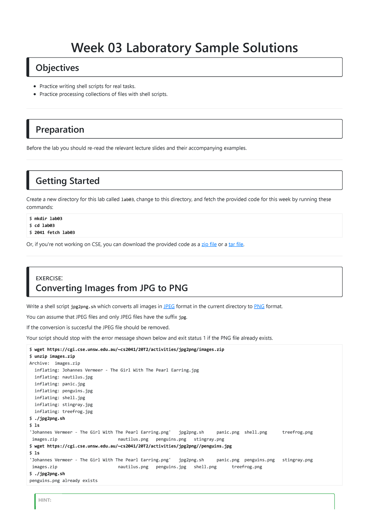 COMP2041 20T2 — Week 03 Laboratory Sample Solutions - Week 03 ...