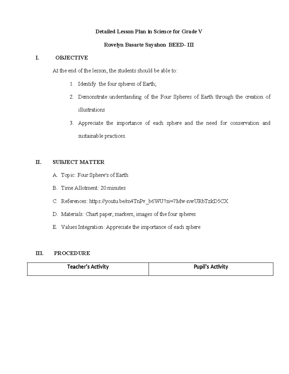 Teaching-Science - Detailed Lesson Plan in Science for Grade V Rovelyn ...