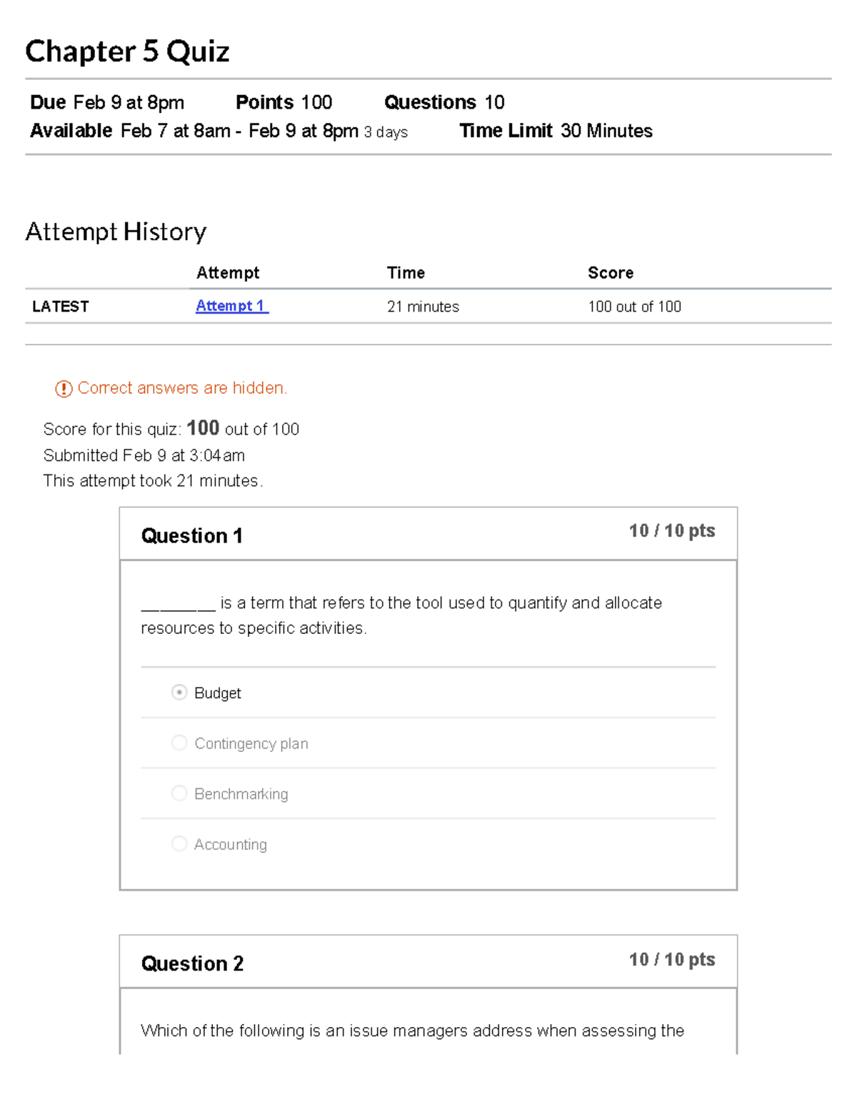 Chapter 5 Quiz: MAN3025 U02 1201 - Chapter 5 Quiz Due Feb 9 at 8pm ...