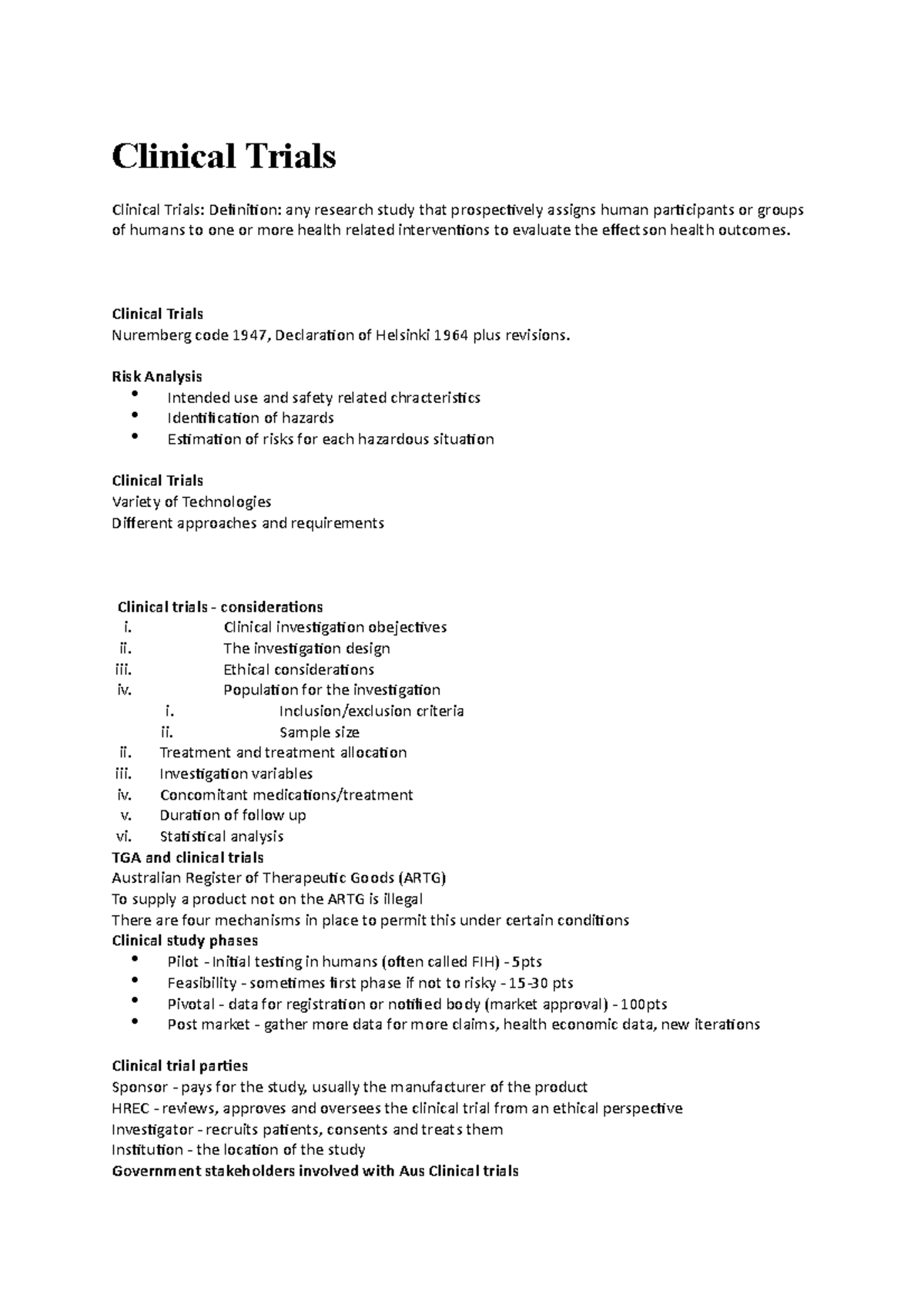 LEcture - Clinical Trials - Clinical Trials Clinical Trials: Definition ...