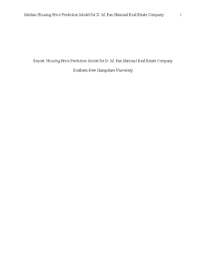 MAT 240 Module Three Assignment - Housing Price Prediction Model for D ...
