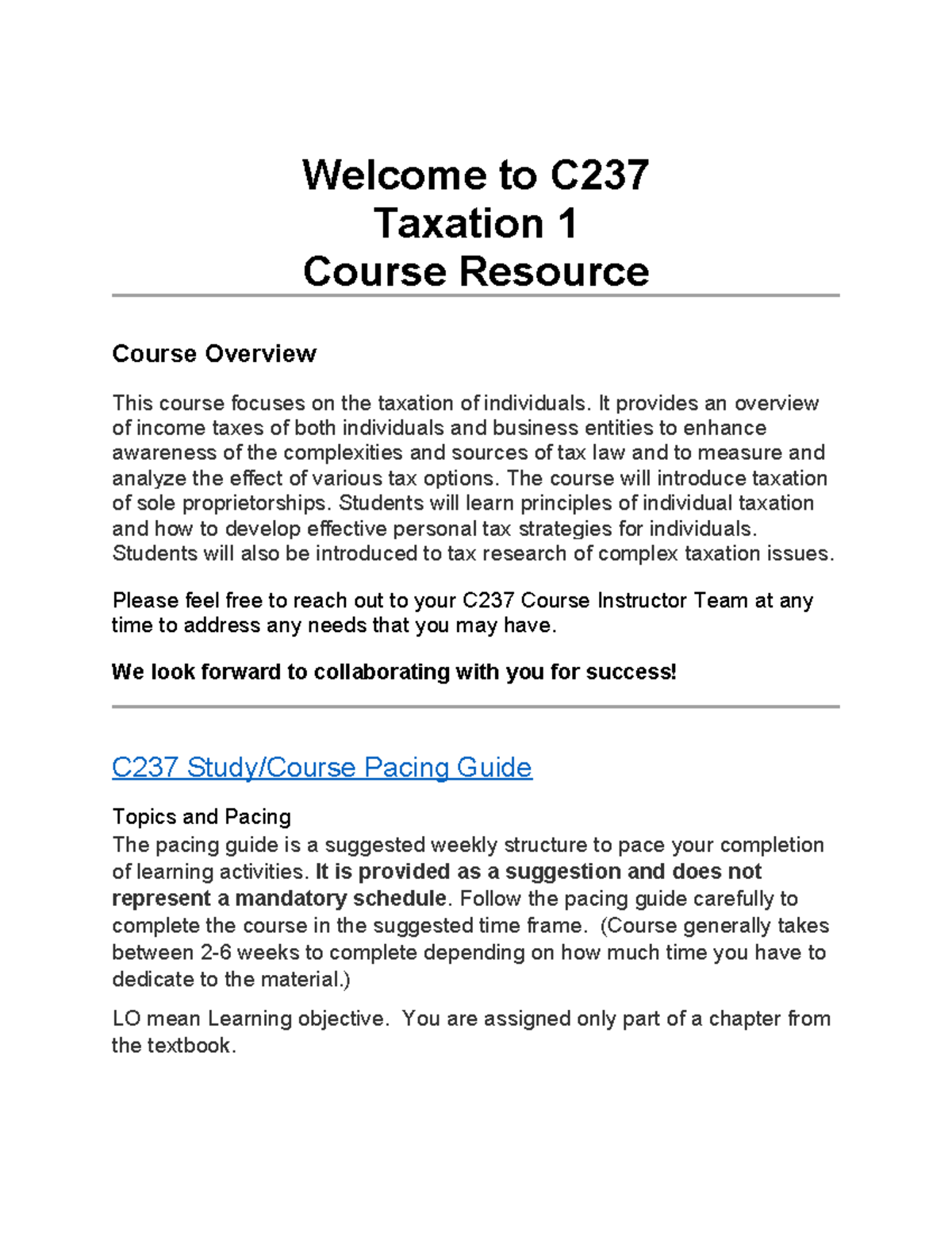 C237 Tax 1 Course Resource page - Welcome to C Taxation 1 Course ...