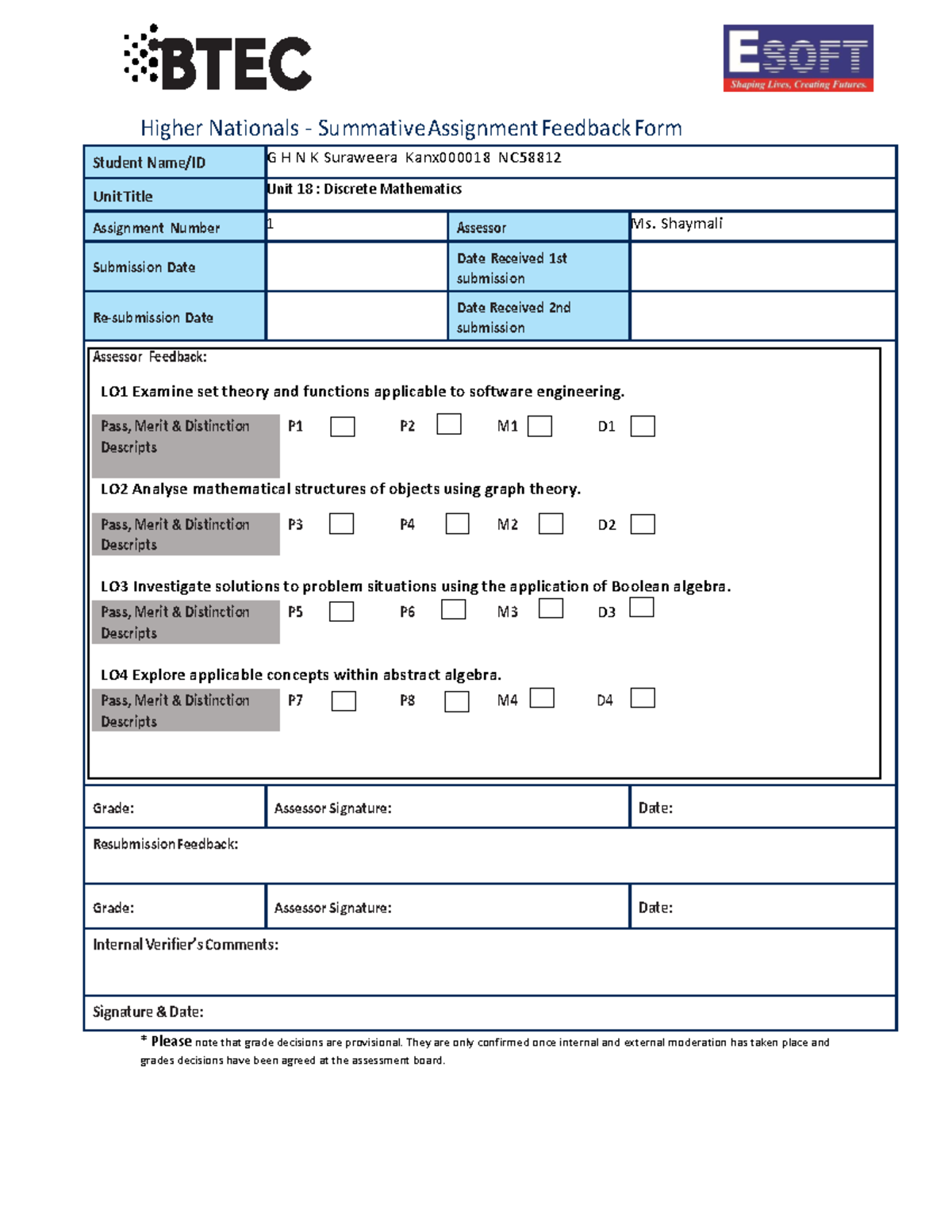 DM assignment NC58812 - Higher Nationals - Summative Assignment ...