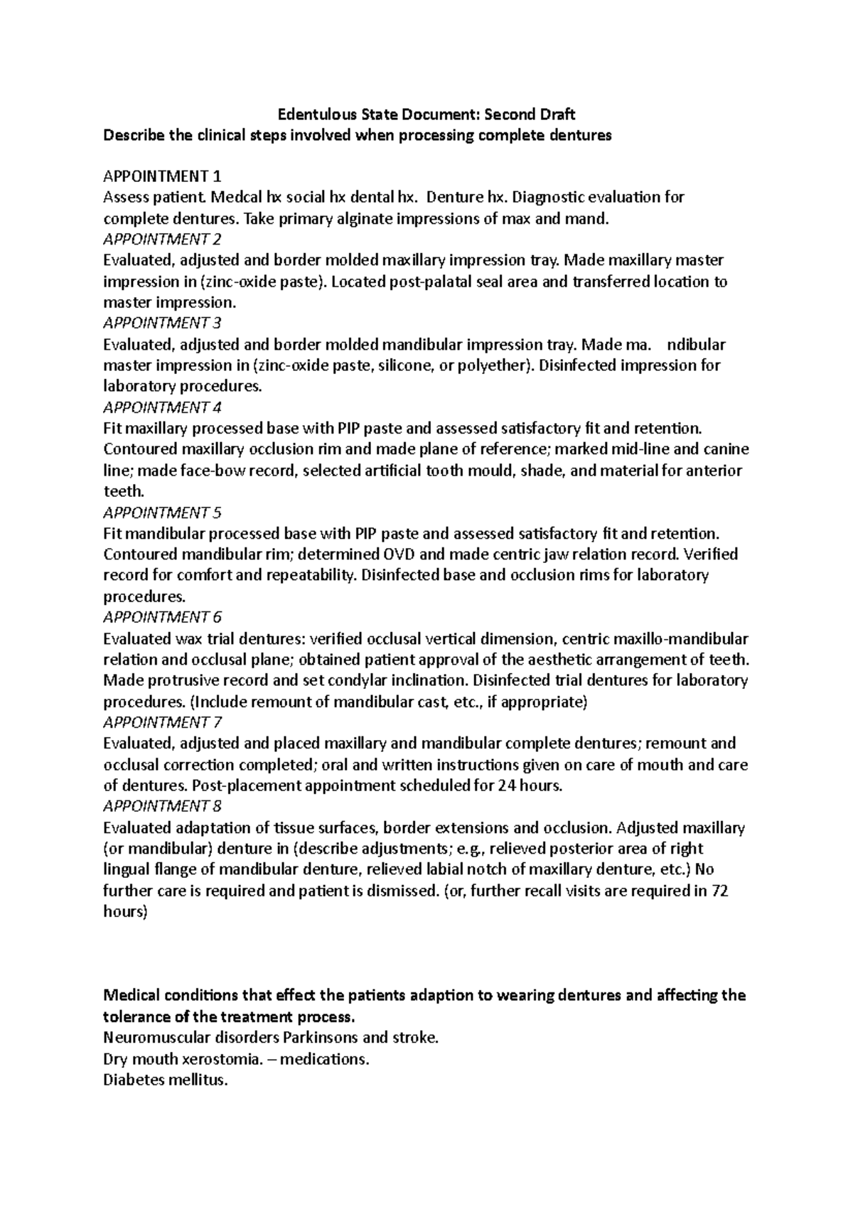Edentulous State (magic notes) - Edentulous State Document: Second Draf ...
