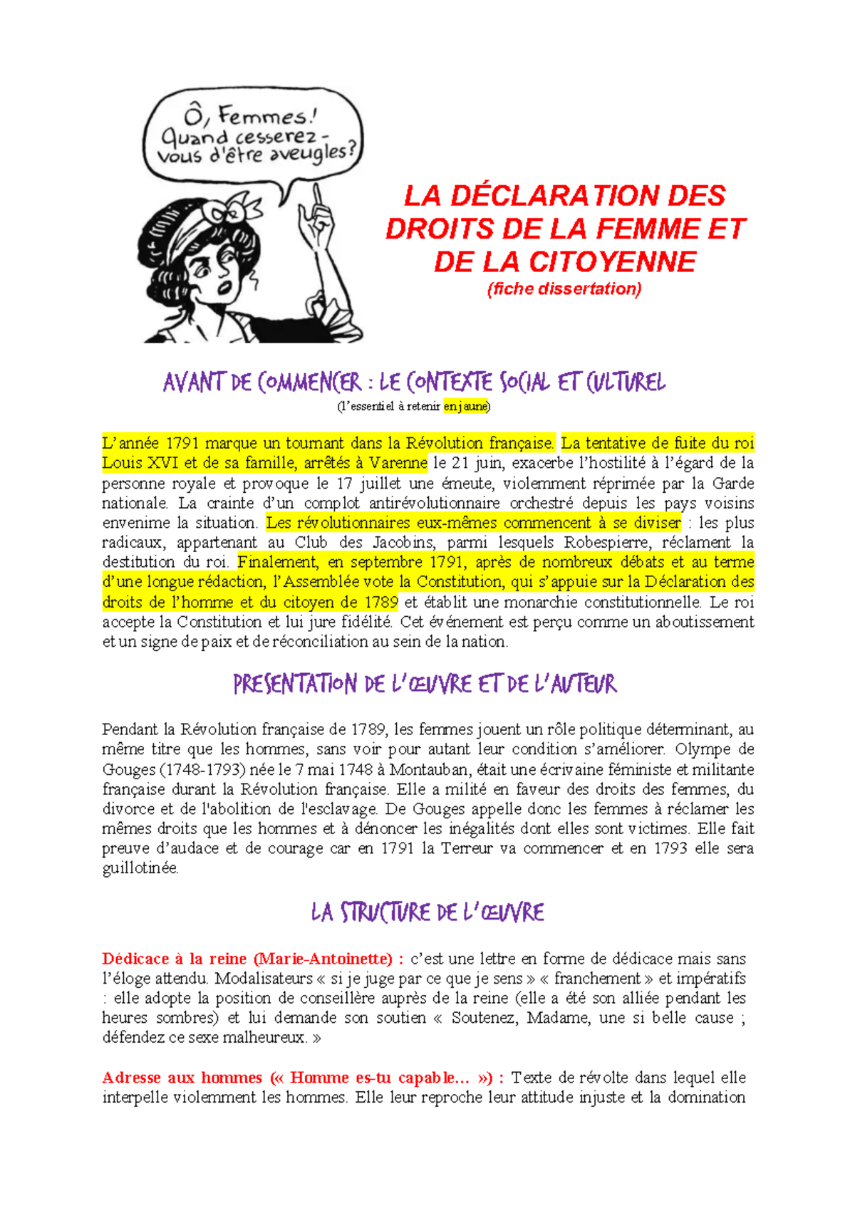 671060429 Ddfc Fiche Dissertation - AVANT DE COMMENCER : LE CONTEXTE ...