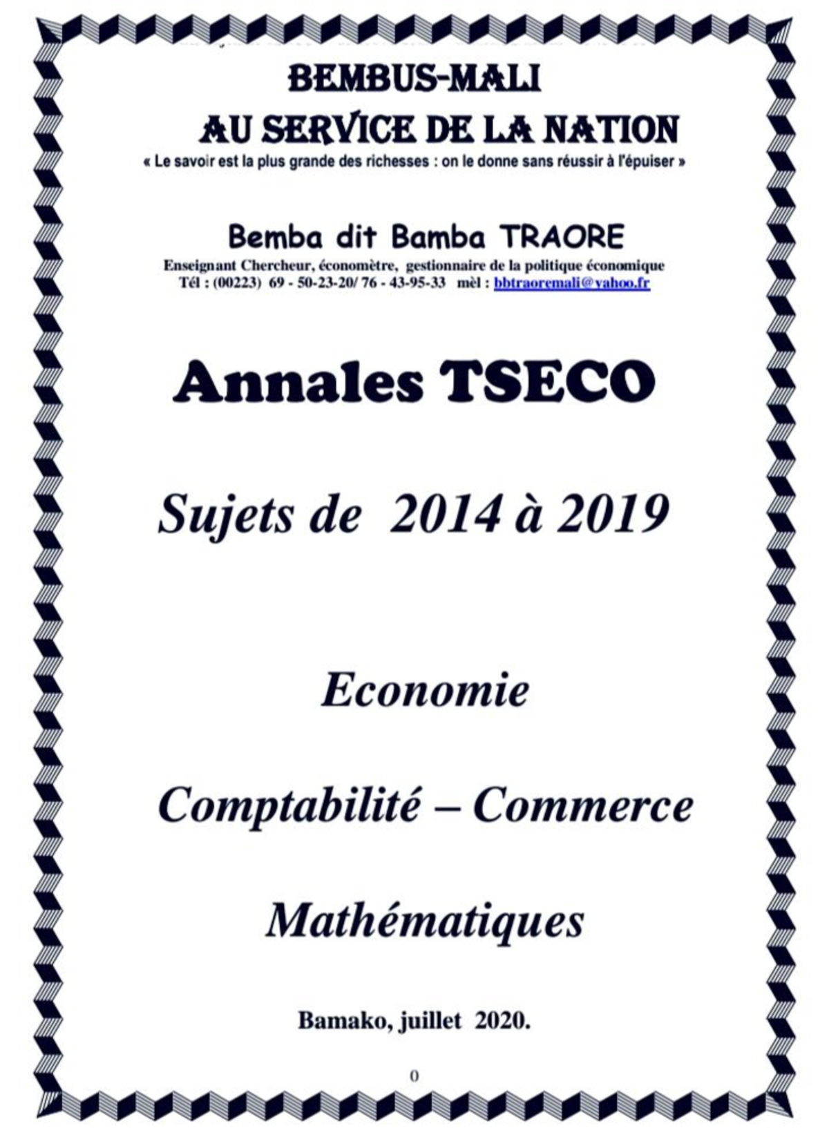 Annales Tseco DE 2014-2019 - comptabilité - Studocu
