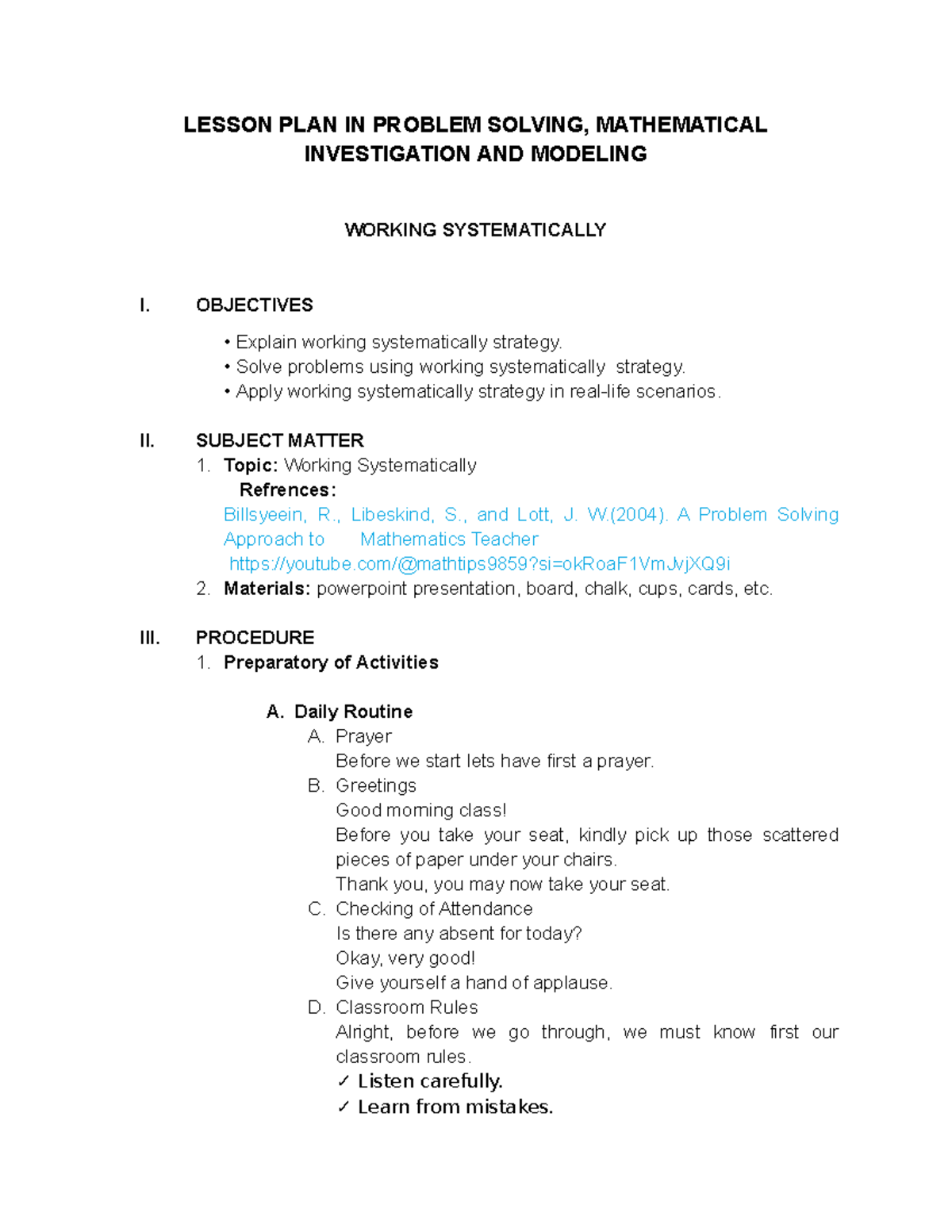 Working-Systematically(Reane Madolid) - LESSON PLAN IN PROBLEM SOLVING ...