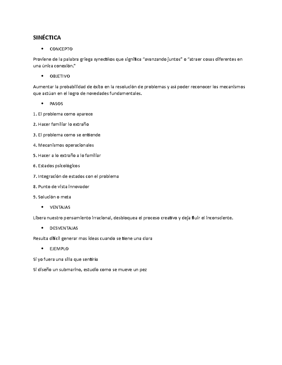 Sinéctica.. JML - SINÉCTICA CONCEPTO Proviene de la palabra griega ...