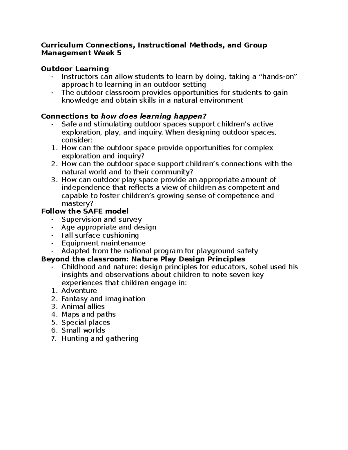 Curriculum Connections, Instructional Methods, and Group - When ...