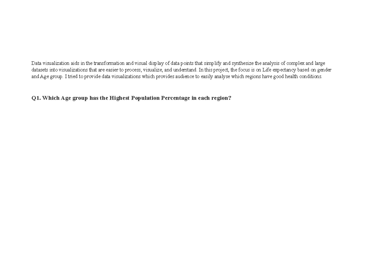 Miniproject I Mini Project 1 Tableau Data Visualization Aids In The Transformation And