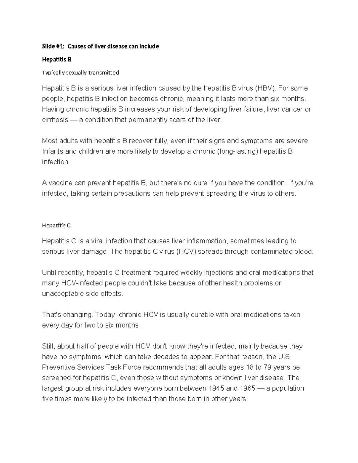 Liver Lecture for Module 10, hepatitis and liver disease - Slide #1 ...