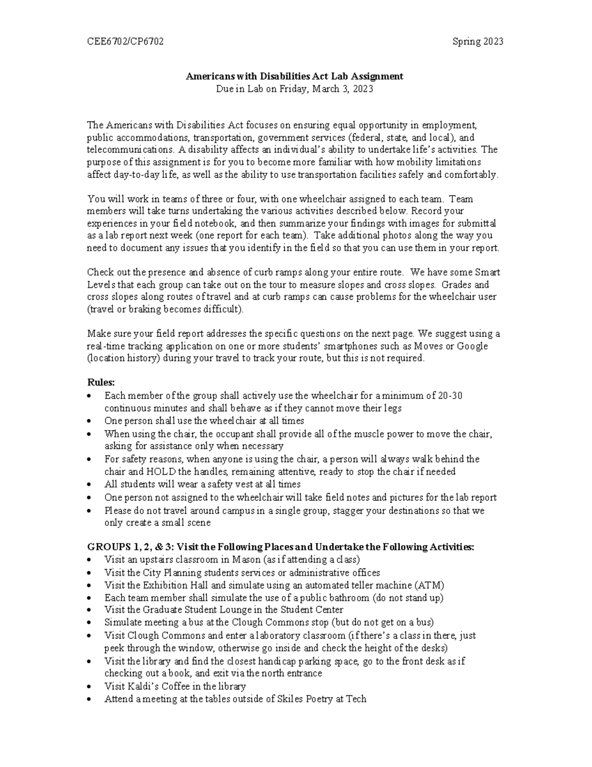 Cecp6702 ada lab 021323 - CEE6702/CP6702 Spring 2023 Americans with ...
