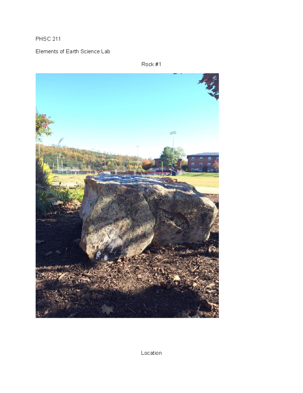 Seminar Assignments, Rocklab - PHSC 211 Elements of Earth Science Lab ...