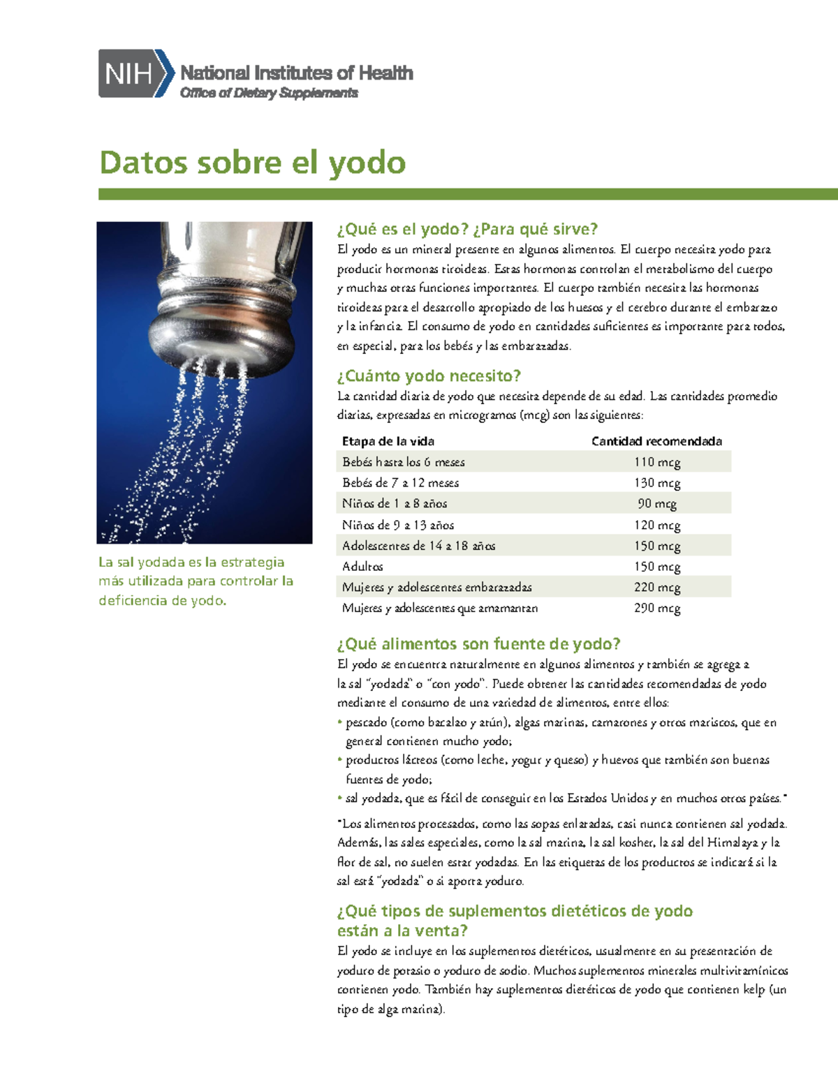Iodine-Datos En Espanol - ¿Qué es el yodo? ¿Para qué sirve? El yodo es un mineral presente en ...