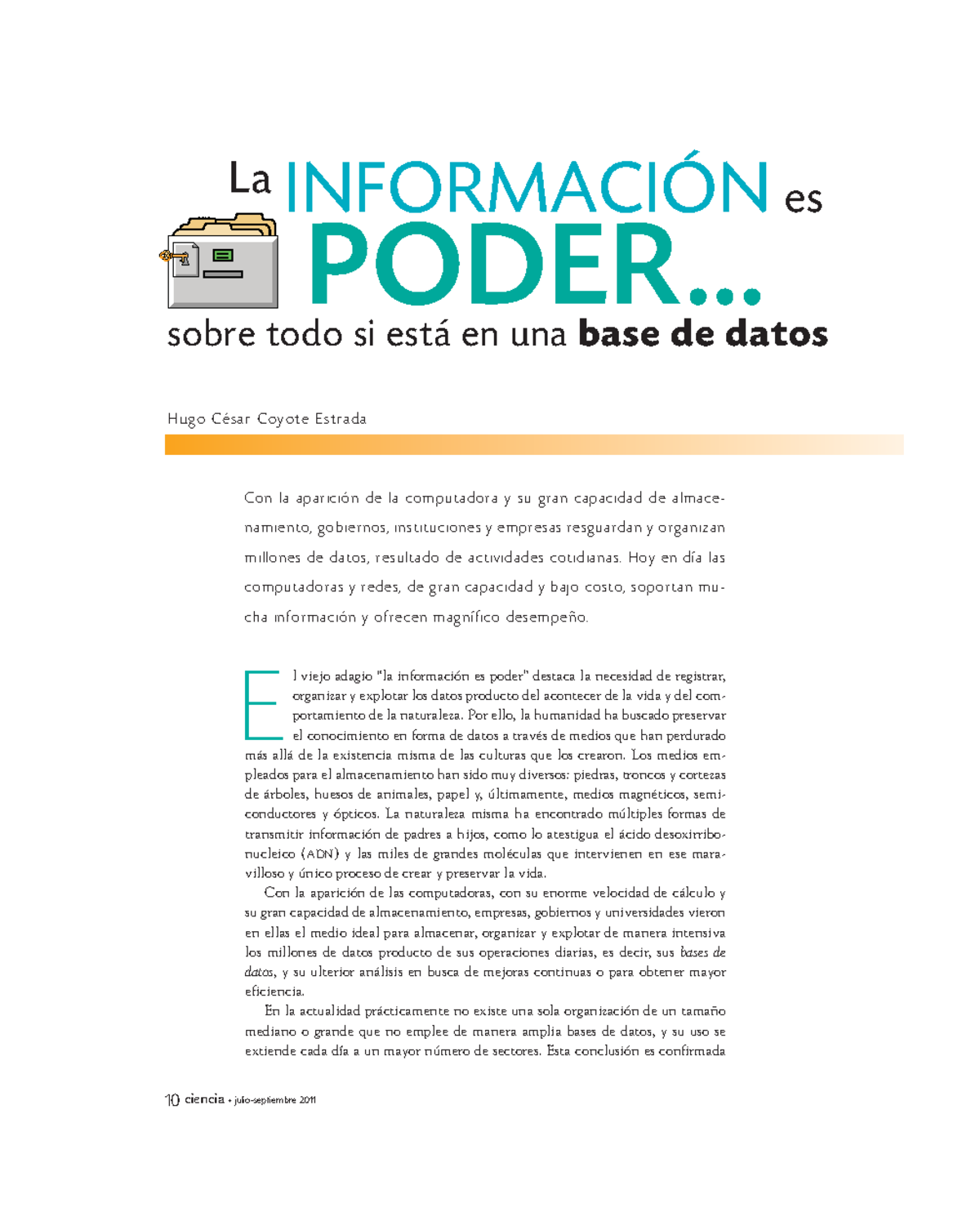 Informacion Poder - ADMO - l viejo adagio “la información es poder ...