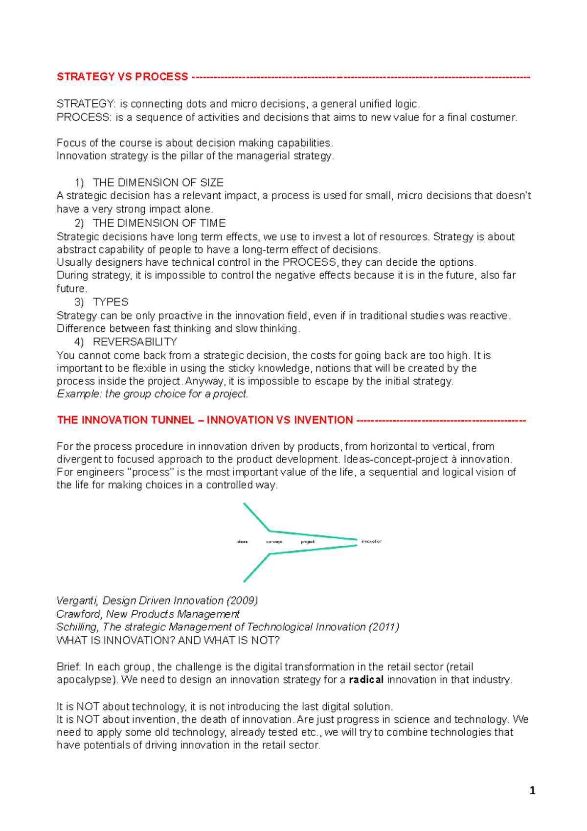 Business Innovation - STRATEGY VS PROCESS - STRATEGY: is connecting ...