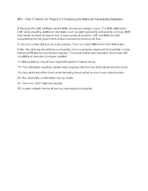 M01 - Part 2 Hands-0n Project 2-1 Exploring Common Vulnerabilities and Exposures (CVE) - 4 This ...