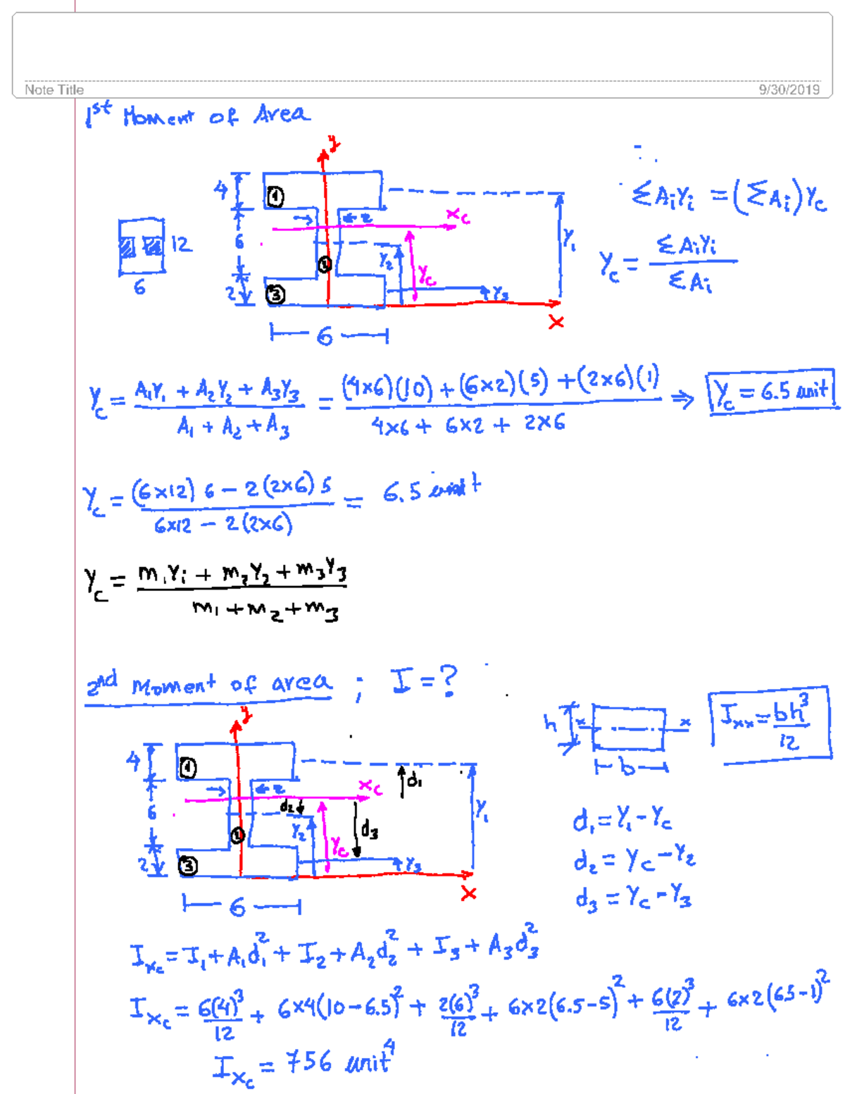 Class note 9-30-19 - moment of inertia - Desing of Machine - Studocu