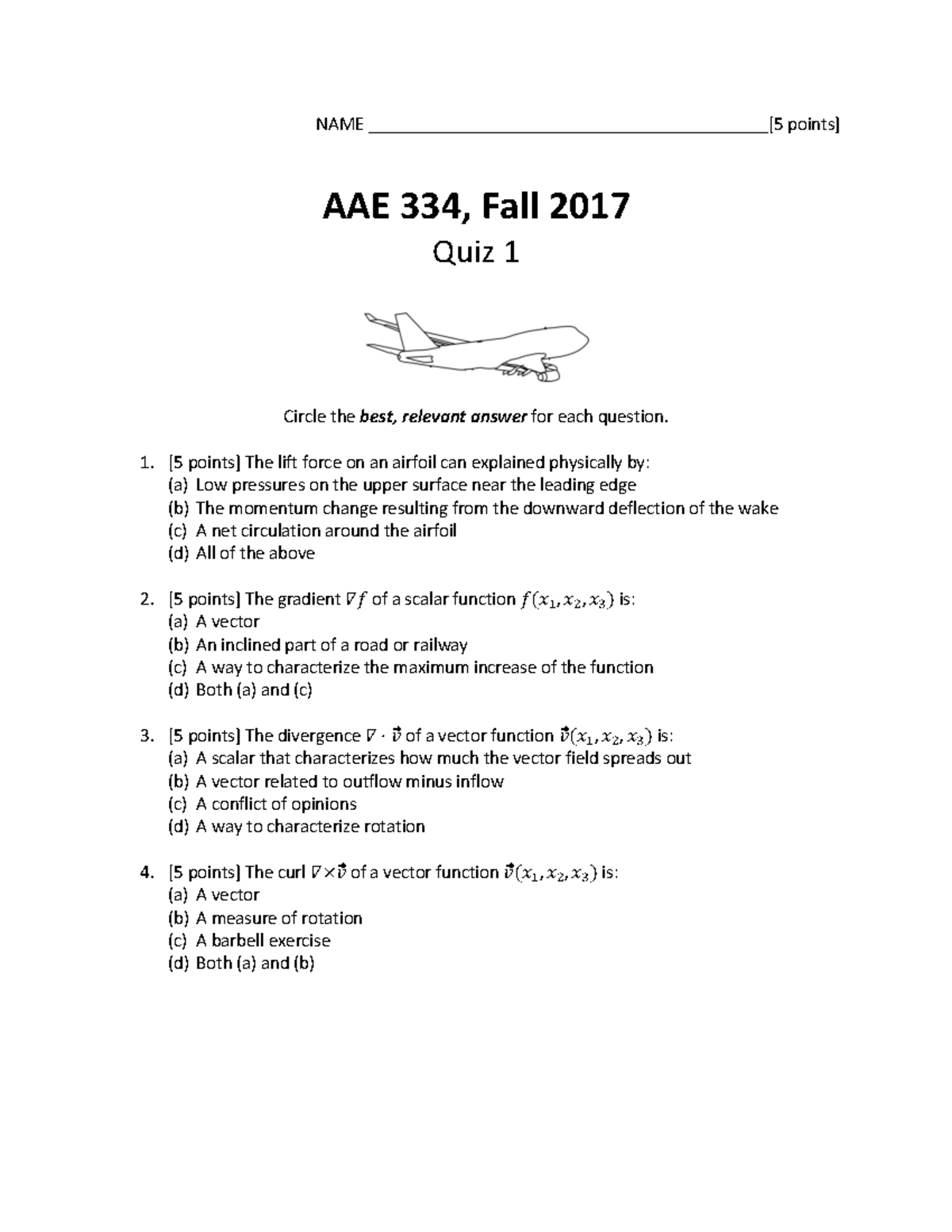 Quiz1 - Quiz 1 Solutions - NAME ...