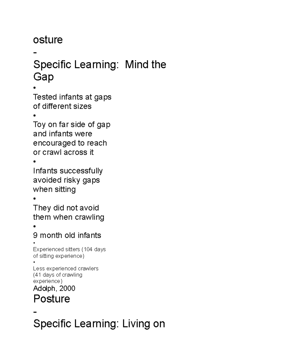 Posture lecture notes 2 on motor skills - osture - Specific Learning ...