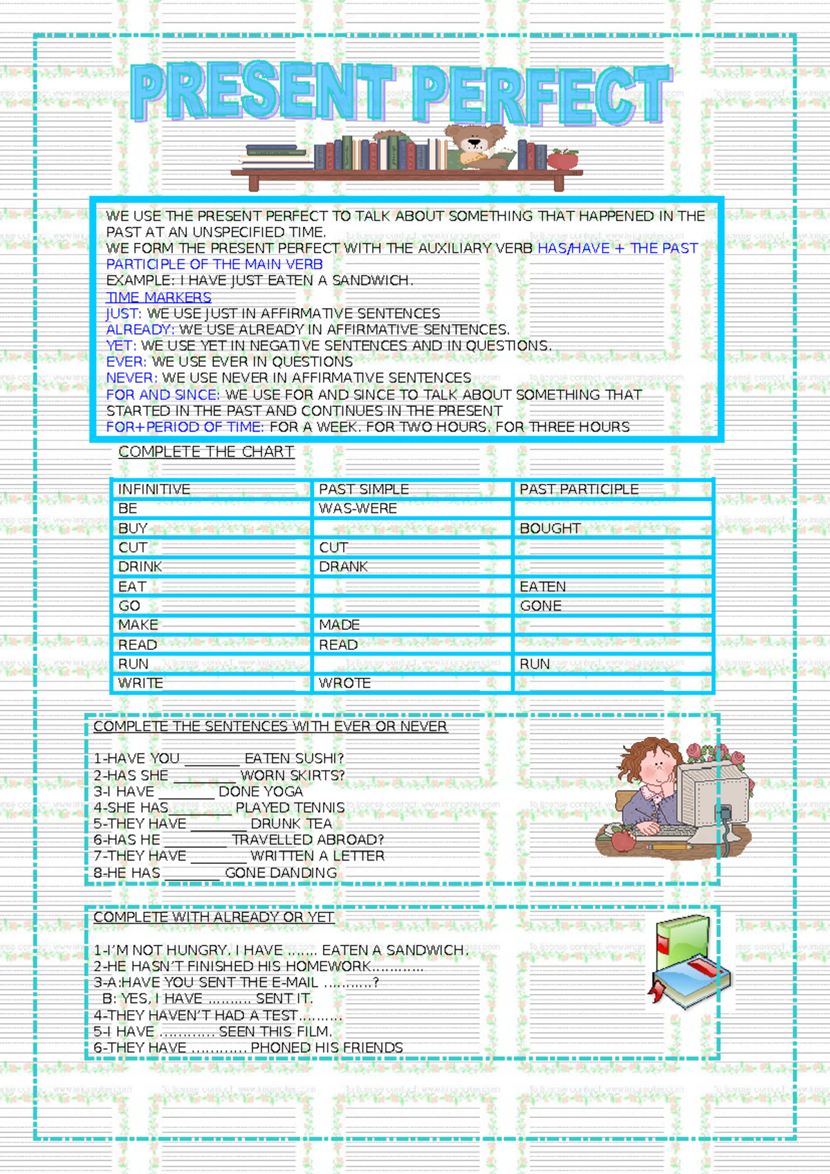 Present-perfect-fun-activities-games 976 - COMPLETE THE CHART ...