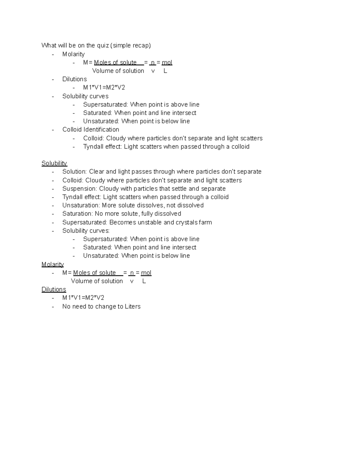 Chemistry Concept Check Study Guide - What will be on the quiz (simple ...