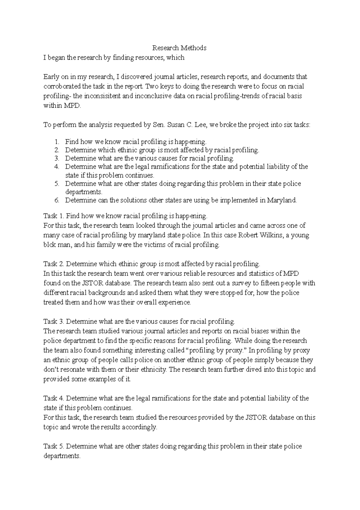 Research method Eng 103 - Research Methods I began the research by ...