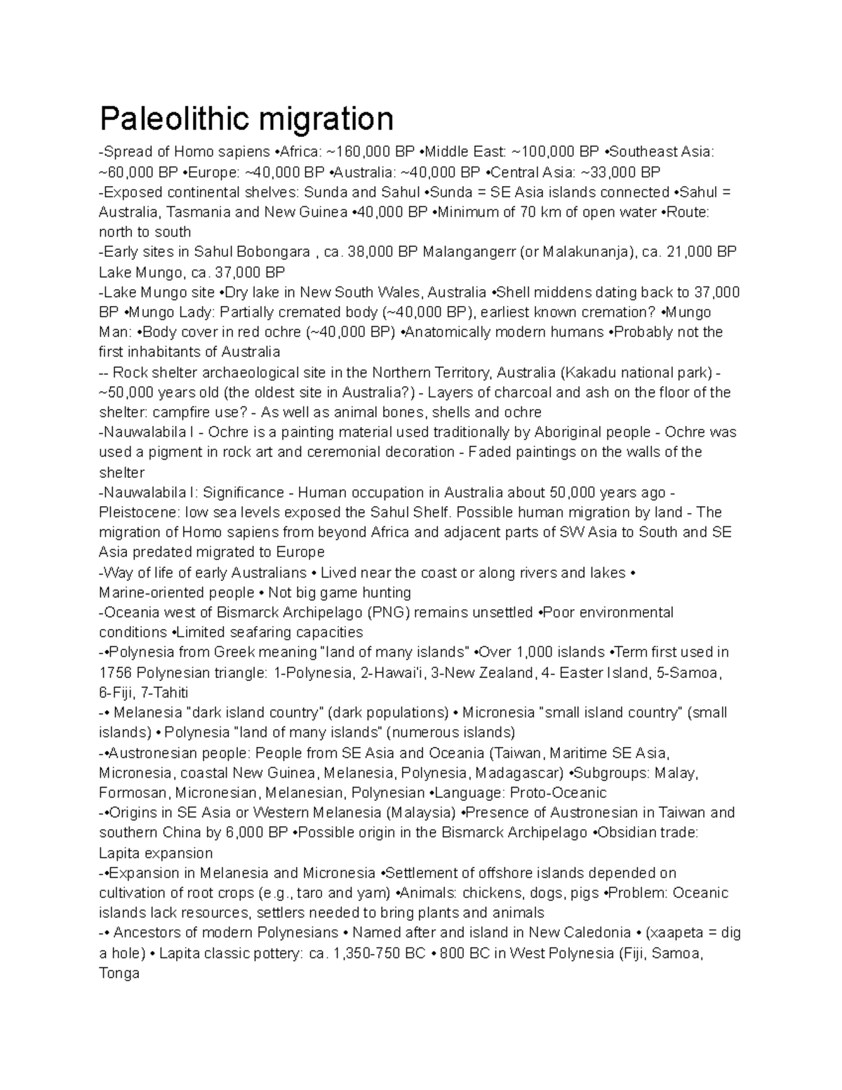 Prehistoric world cultures 6 - Paleolithic migration -Spread of Homo ...