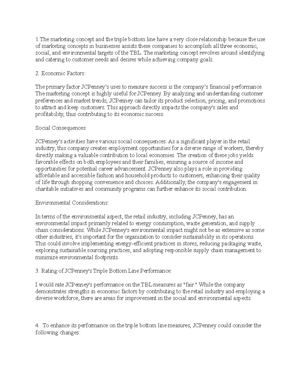 Triple Bottom Line - 1 marketing concept and the triple bottom line ...