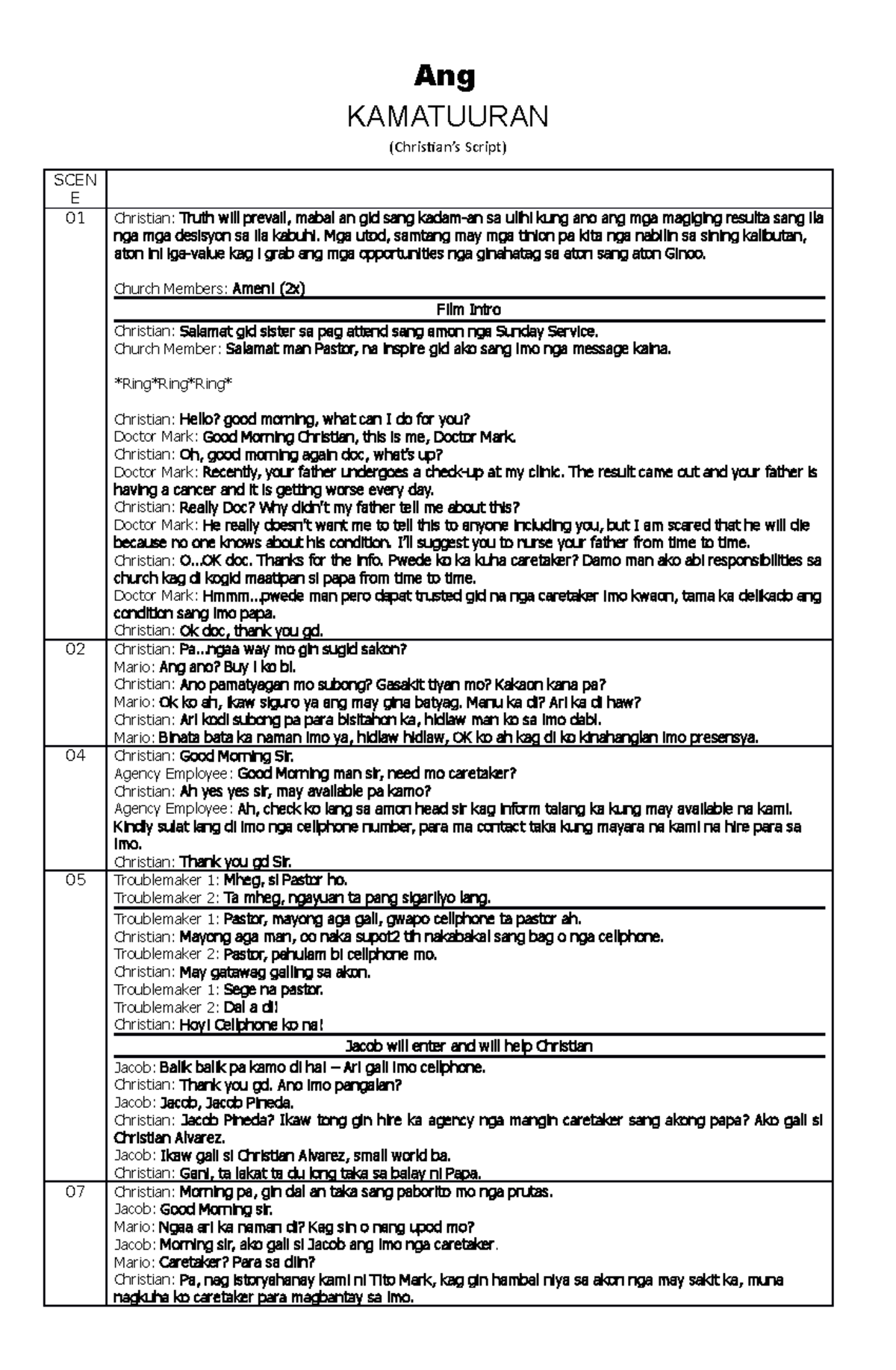 Christian Script (Ang Kamatuuran) - Ang KAMATUURAN (Christian’s Script ...