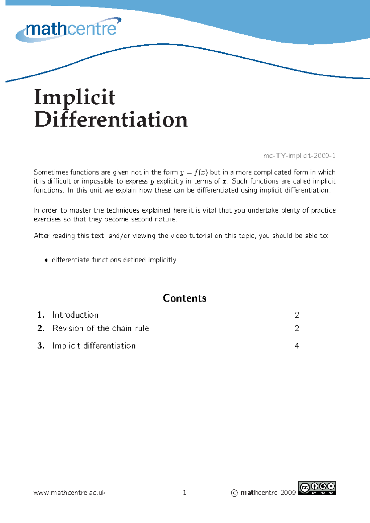 Implicit Diff - NAAAA - Implicit Differentiation mc-TY-implicit-2009- Sometimes functions are ...