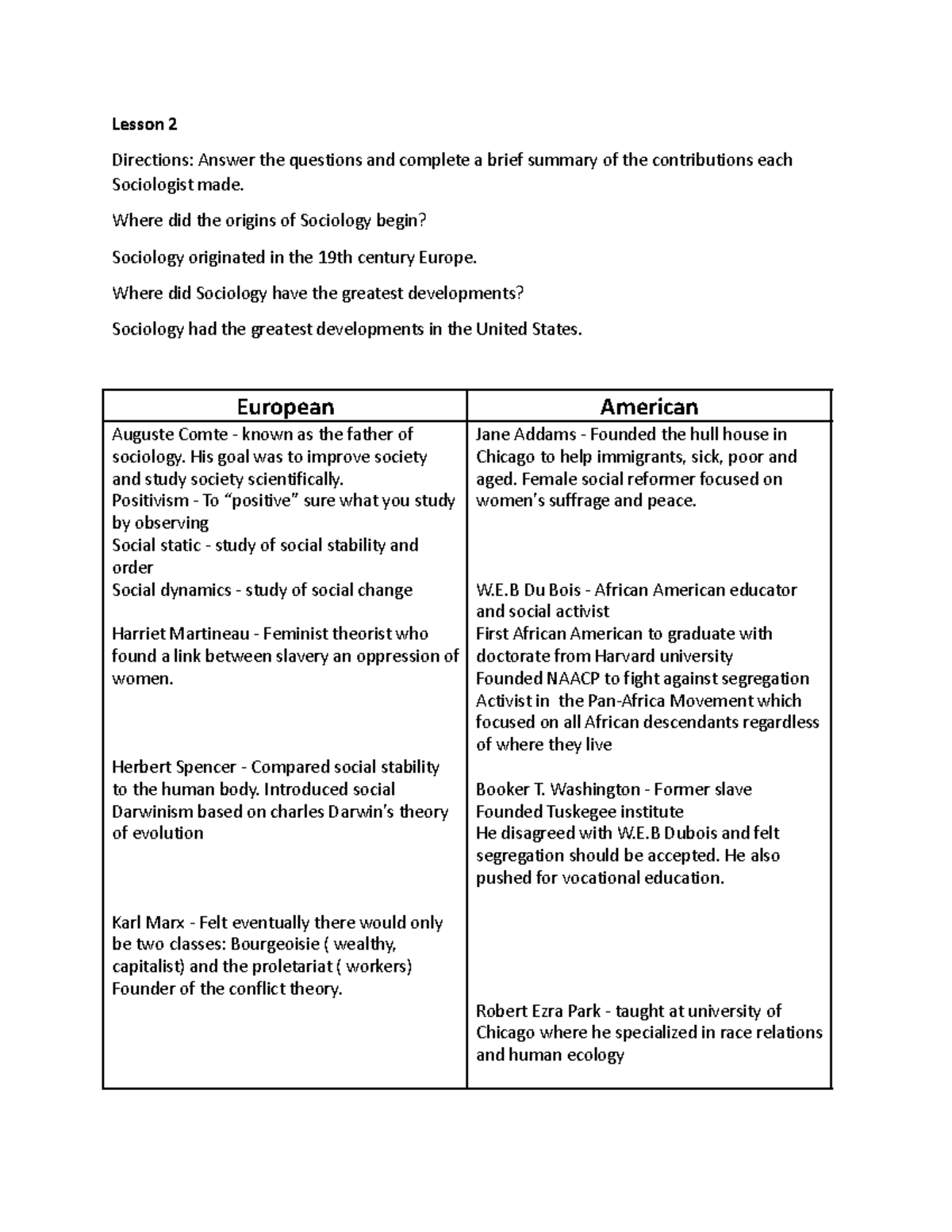 Chapter 1-2 and 1-3 graphic organizer - Lesson 2 Directions: Answer the ...
