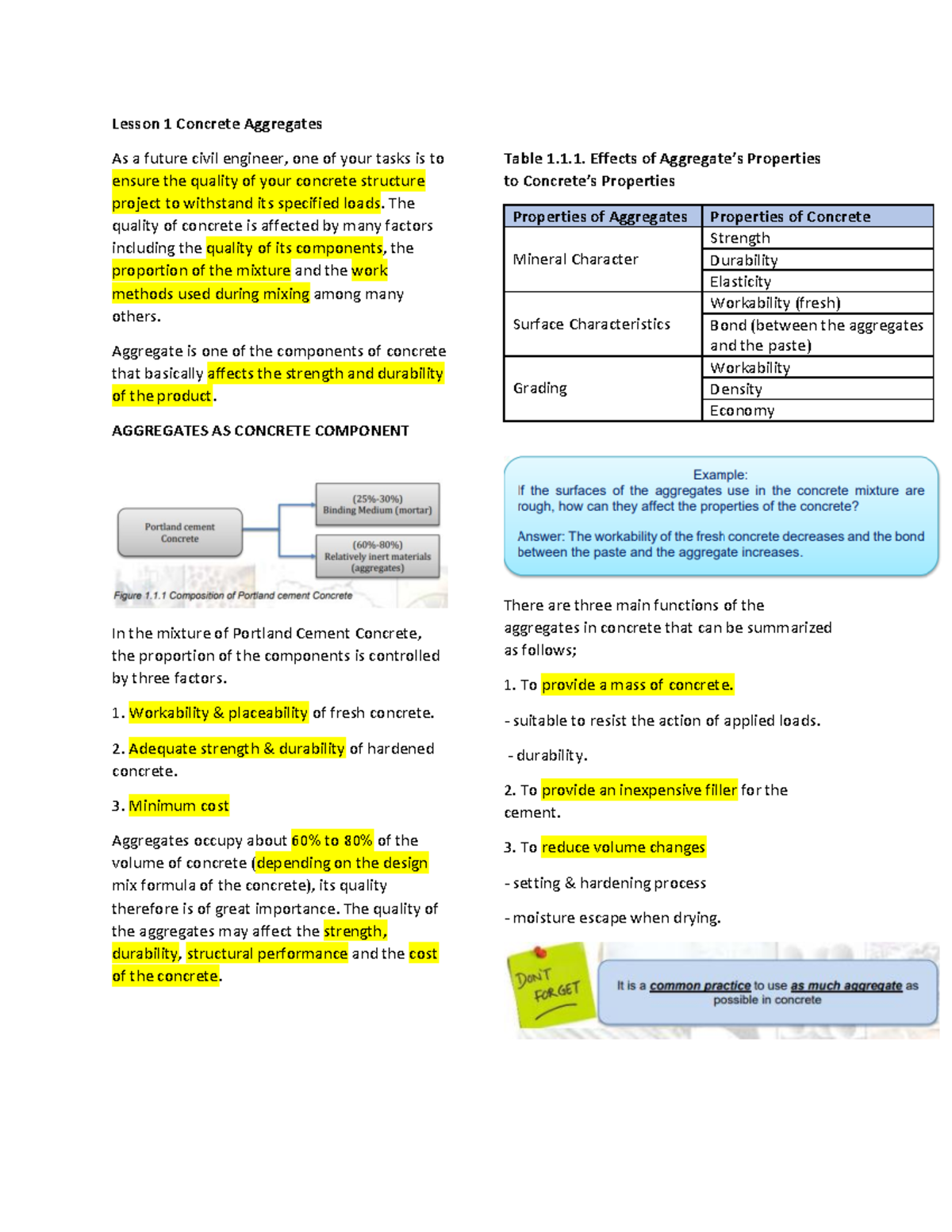 CMT Lesson 1 - Lesson 1 Concrete Aggregates As a future civil engineer ...