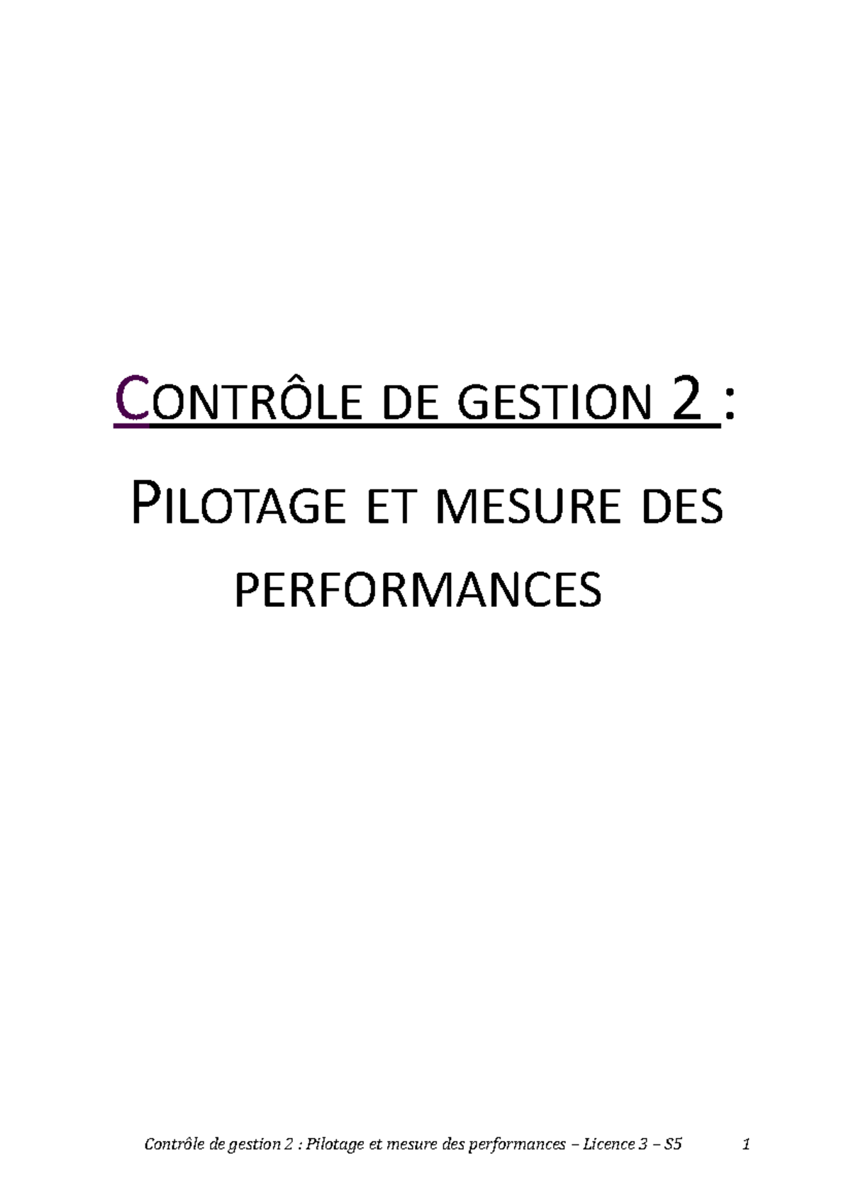 Contr-le de gestion 2 - Notes de cours 1,36 - CONTRÔLE DE GESTION 2 ...