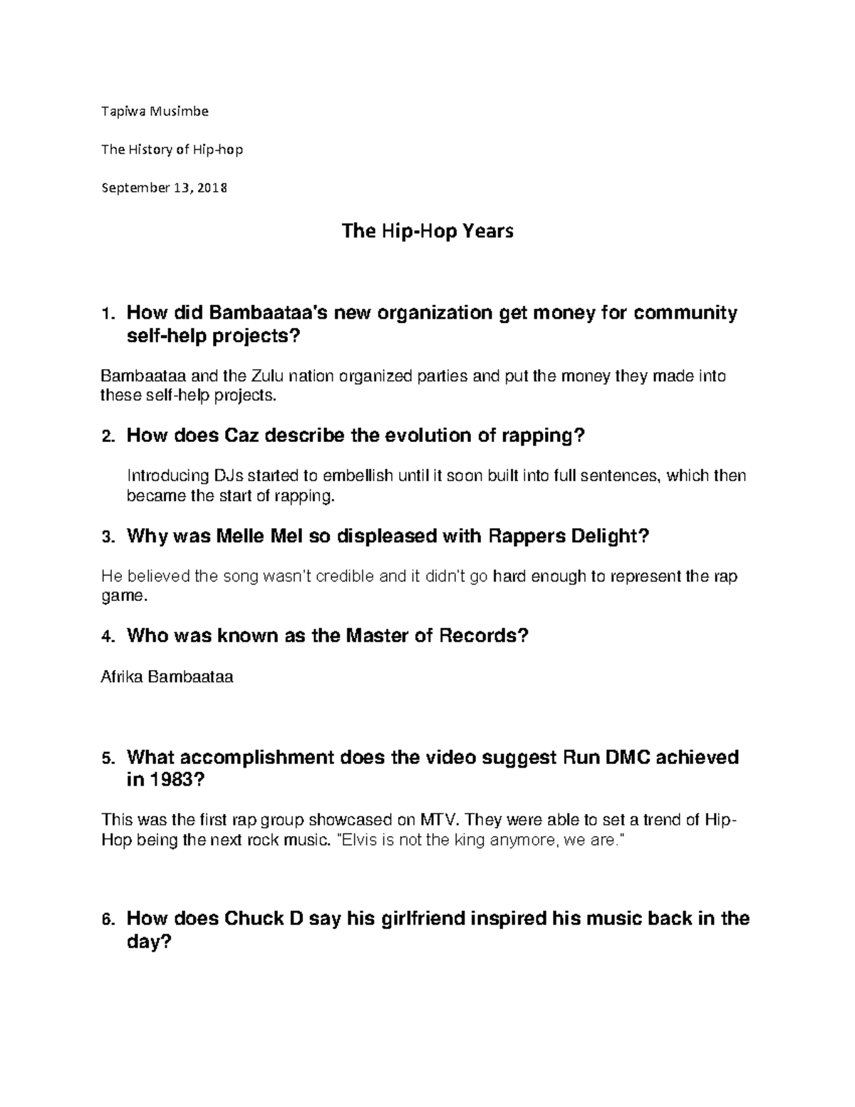 The Hip Hop Years - class summary - Warning: TT: undefined function: 32 ...