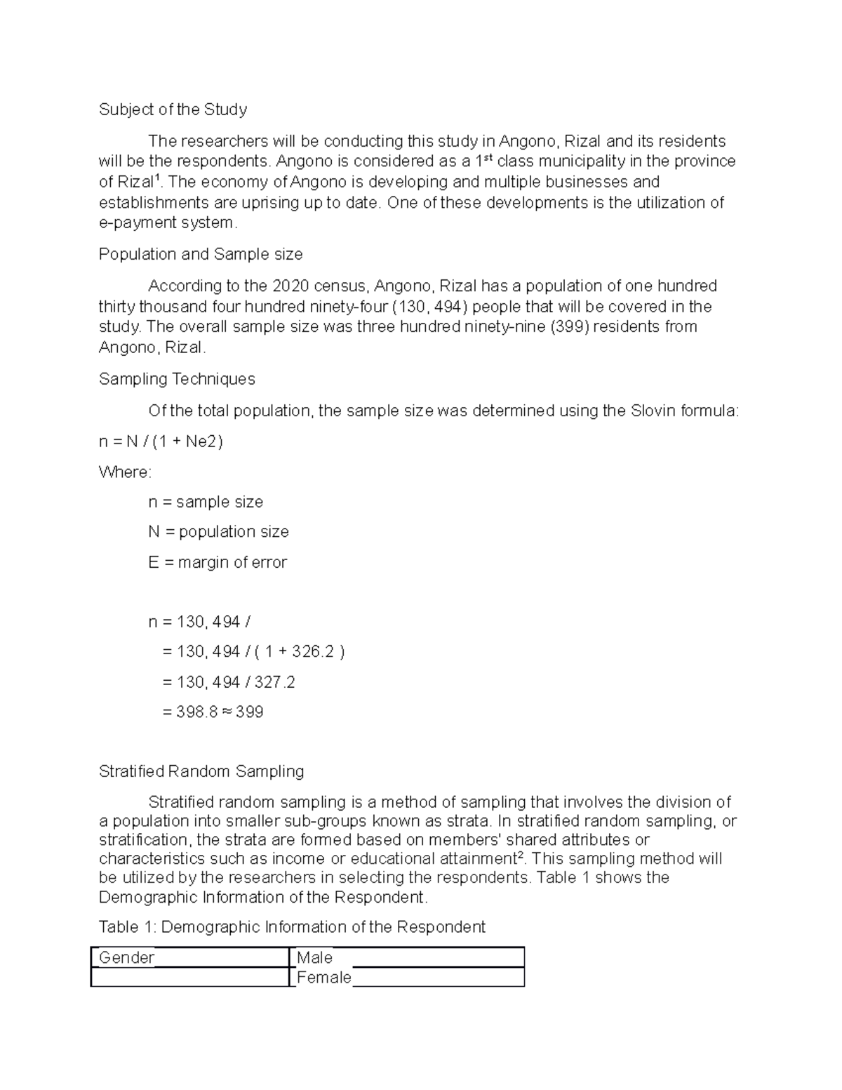 Subject of the Study - Please give as much additional information as ...