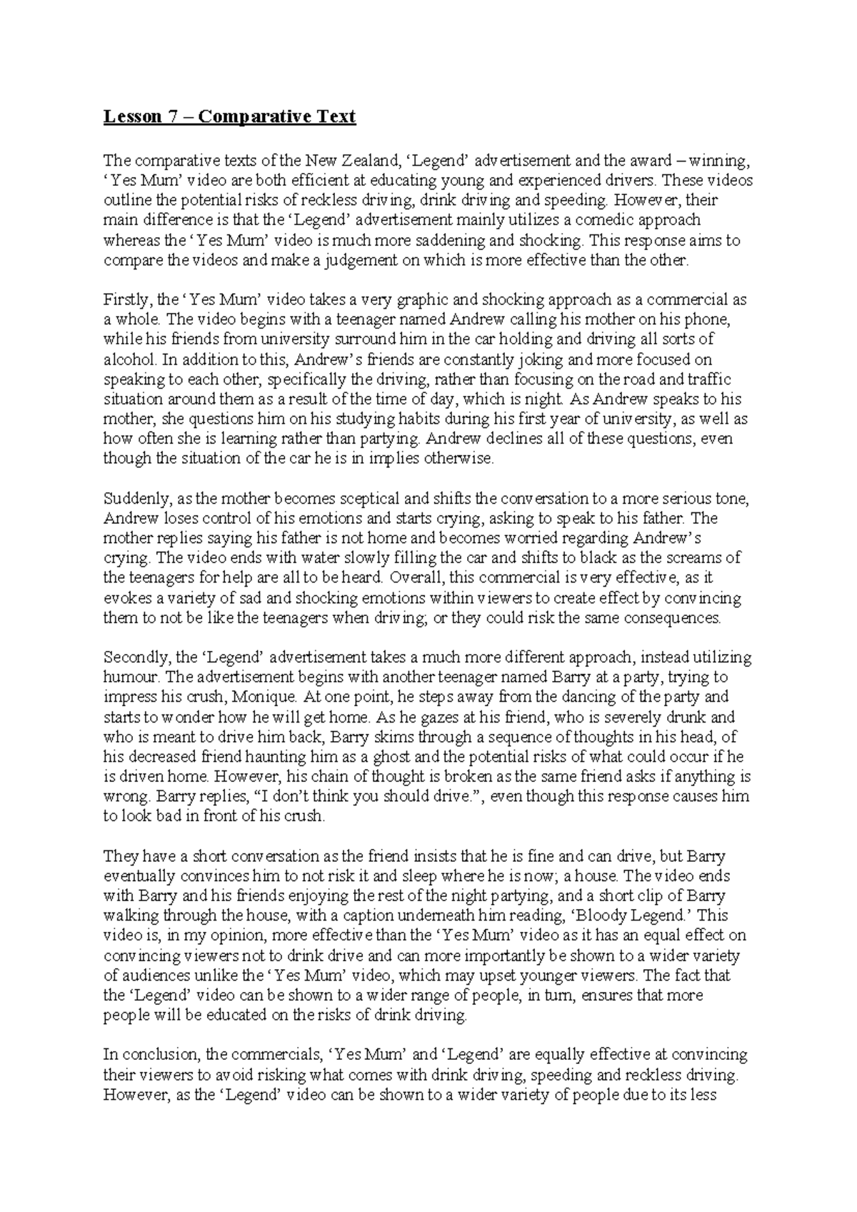 Comparative Text - Lesson 7 – Comparative Text The comparative texts of ...