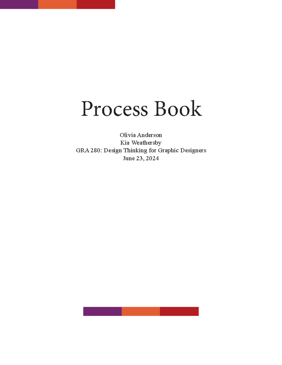 Final Project Process Book - Process Book Olivia Anderson Kia Weathersby GRA 280: Design ...