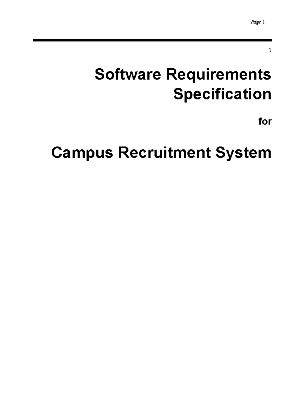 Srs on crs - SRS for campus - Page 1 1 Software Requirements ...
