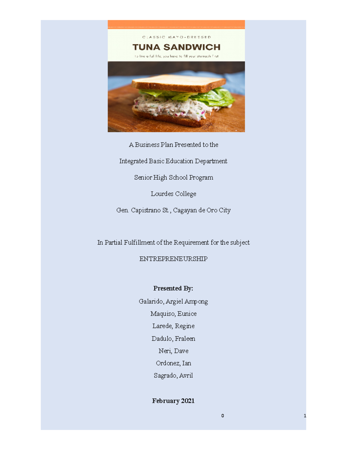 GTG Business-Plan - A Business Plan Presented to the Integrated Basic ...