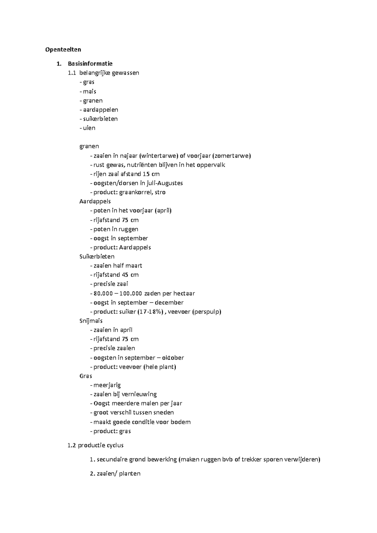 Openteelten - Basisinformatie 1 belangrijke gewassen - gras - mais ...