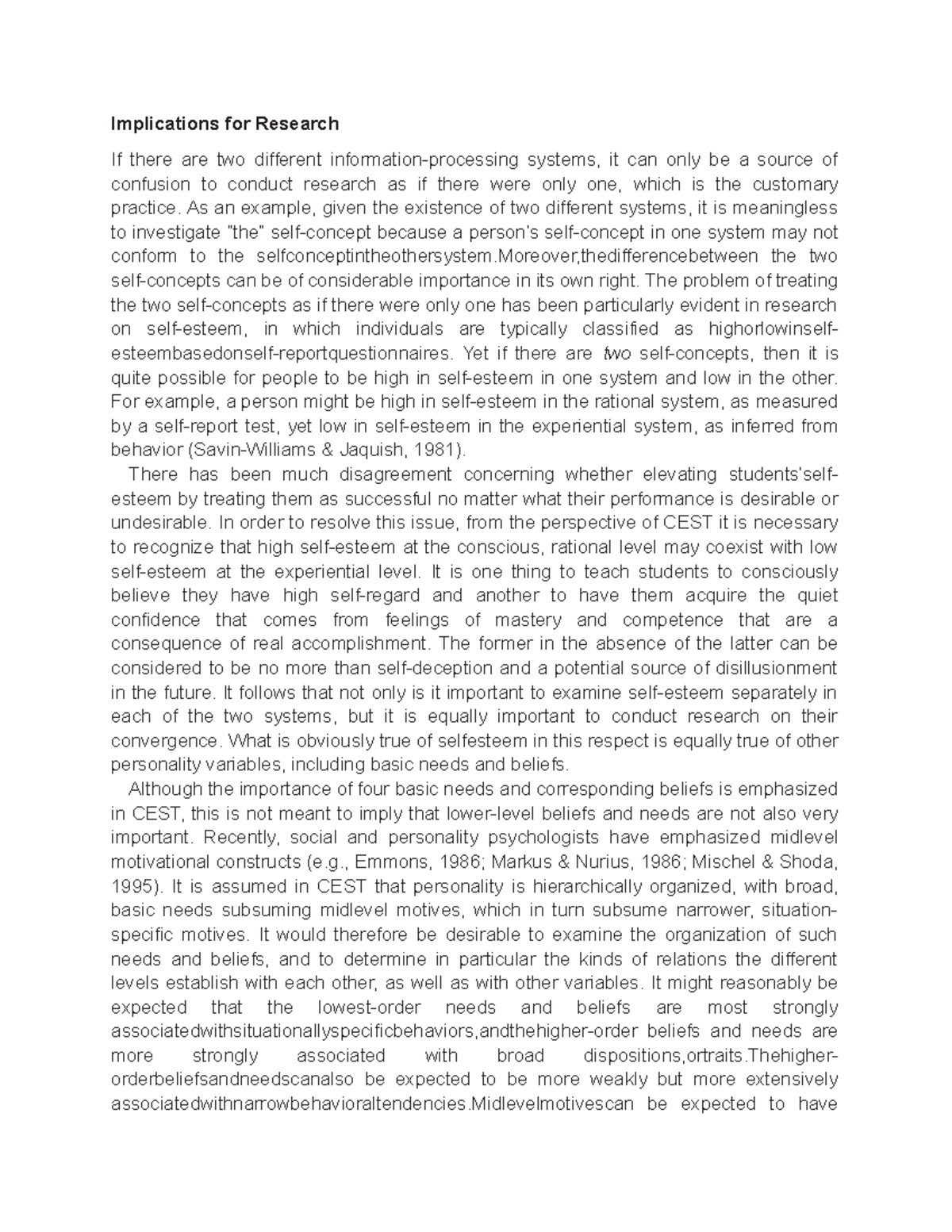 7.9 Cognitive Experiential Self-Theory of Personality - Implications ...