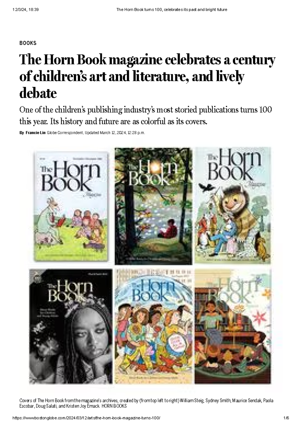 The Horn Book turns 100, celebrates its past and bright future - BOOKS ...