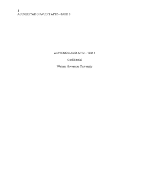 AFT2 Task 1 Accreditation Audit - AFT2 Task 1- Accreditation Audit ...