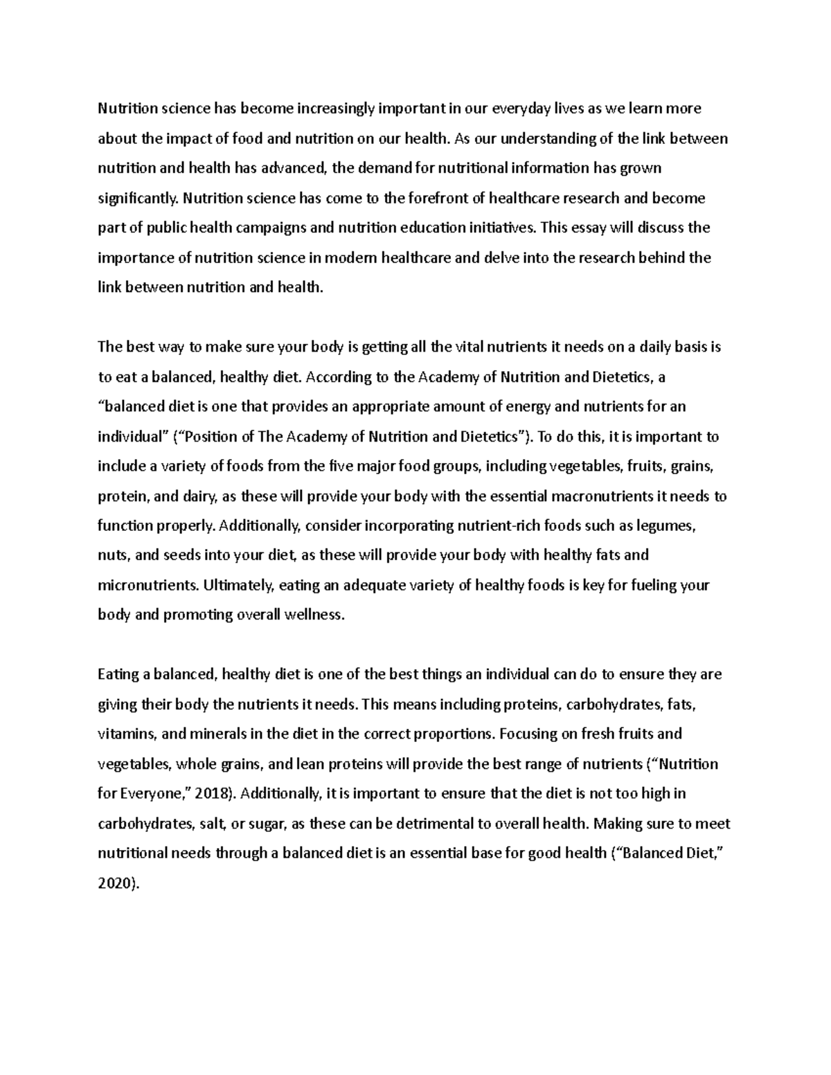 Nutrition science - As our understanding of the link between nutrition ...