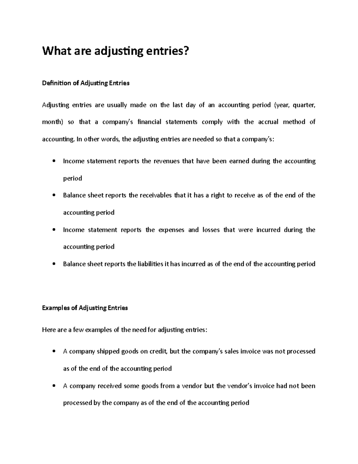 What are adjusting entries - What are adjusting entries? Definition of ...